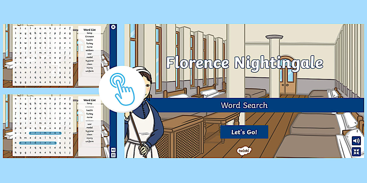 Interactive Florence Nightingale Word Search | Twinkl Go!