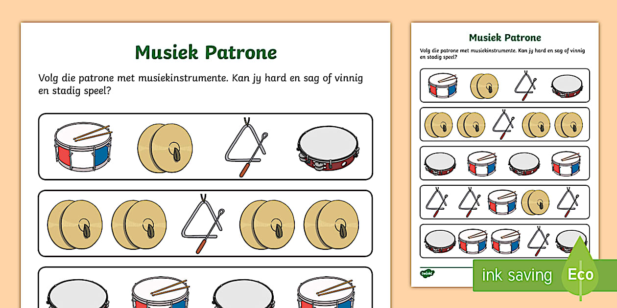 Musiek Patrone Aktiwiteit - Twinkl
