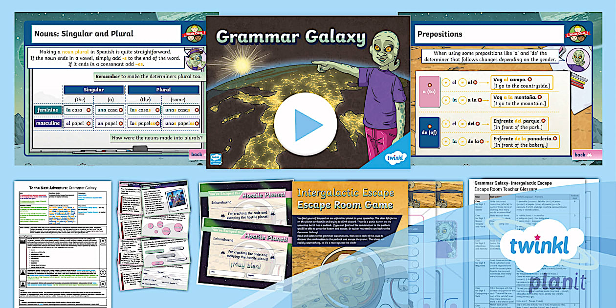 👉 PlanIt Year 6 Spanish Lesson: Grammar Galaxy - Twinkl