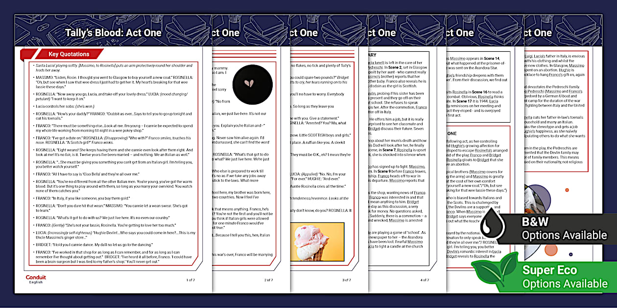 Tally's Blood Revision: Act One (teacher made) - Twinkl
