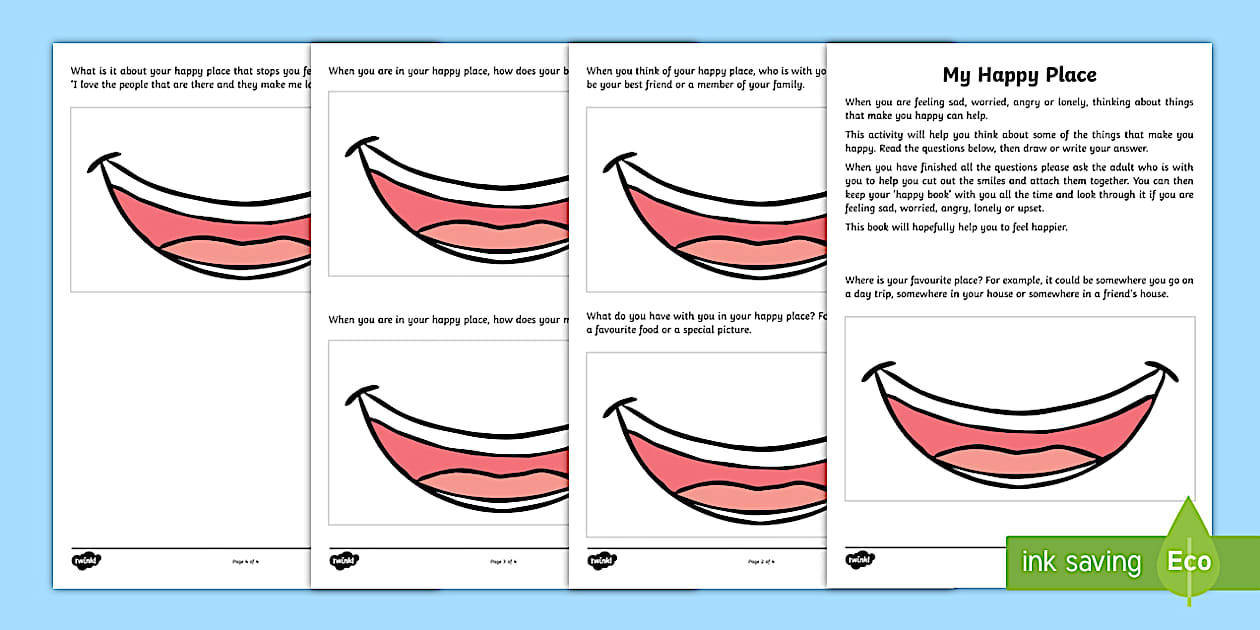 My Happy Place Worksheet - Twinkl
