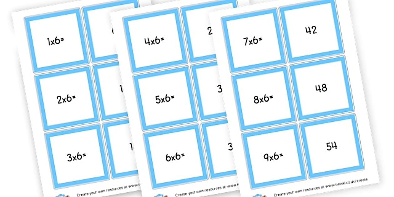 6 Times Table Cards (Teacher-Made) - Twinkl