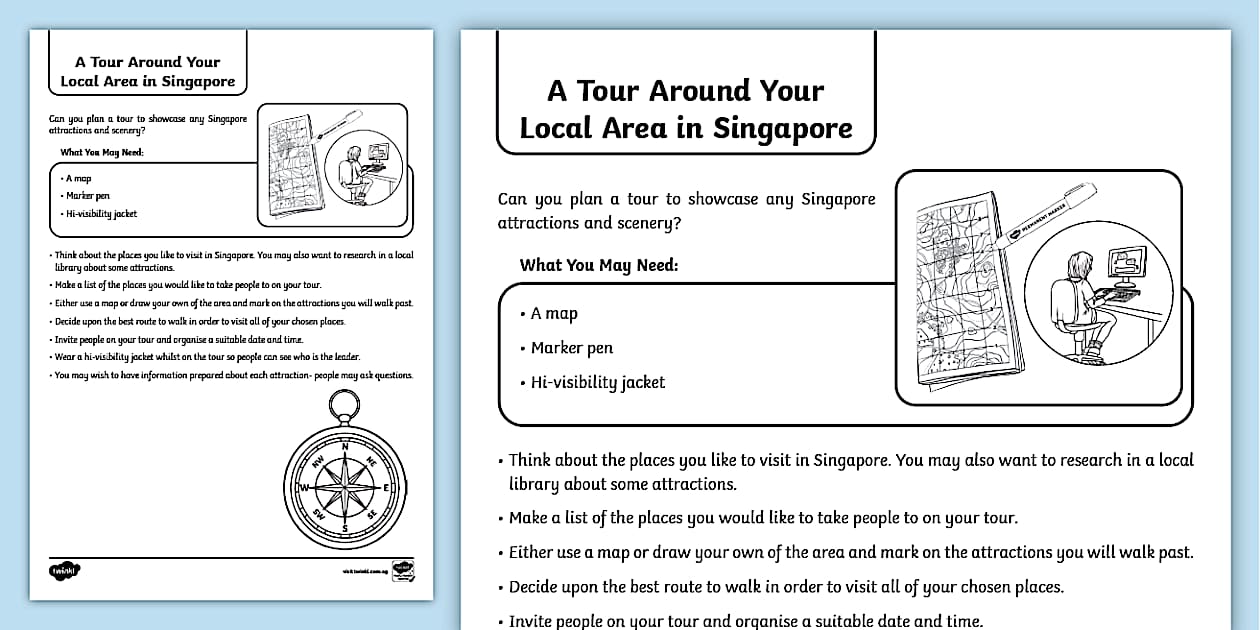 A Tour Around Your Local Area in Singapore Activity - Twinkl