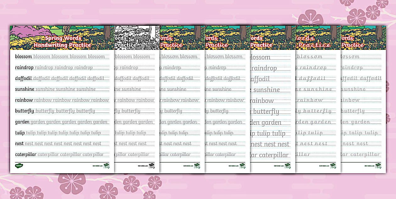 Spring Words Handwriting - Twinkl English (teacher made)