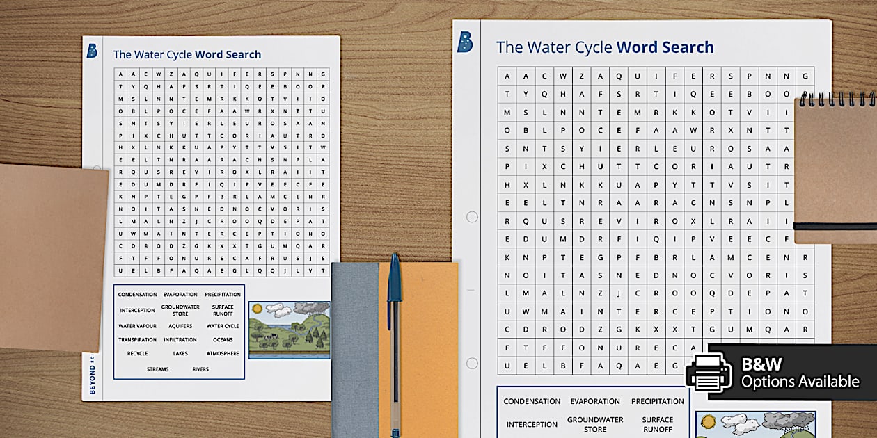 The Water Cycle Word Search (teacher made) - Twinkl
