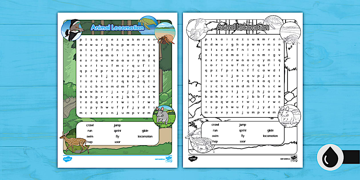 Animal Locomotion Word Search