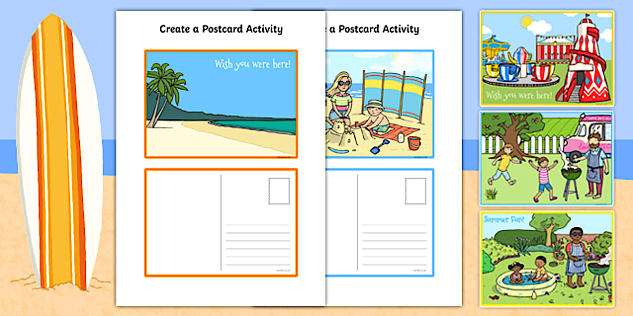 Editable Create a Postcard Activity (teacher made) - Twinkl