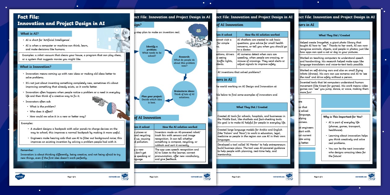 AI: Innovation and Project Design - Fact Files - Cycle 3