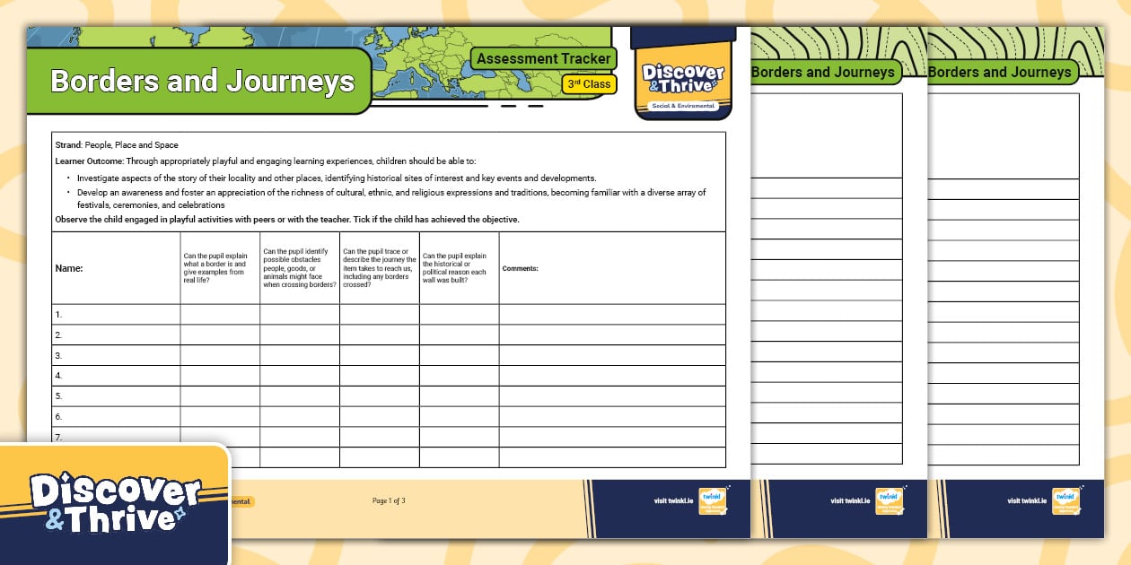 SEE (People, Place & Space) Borders and Journeys Assessment Tracker(3rd ...