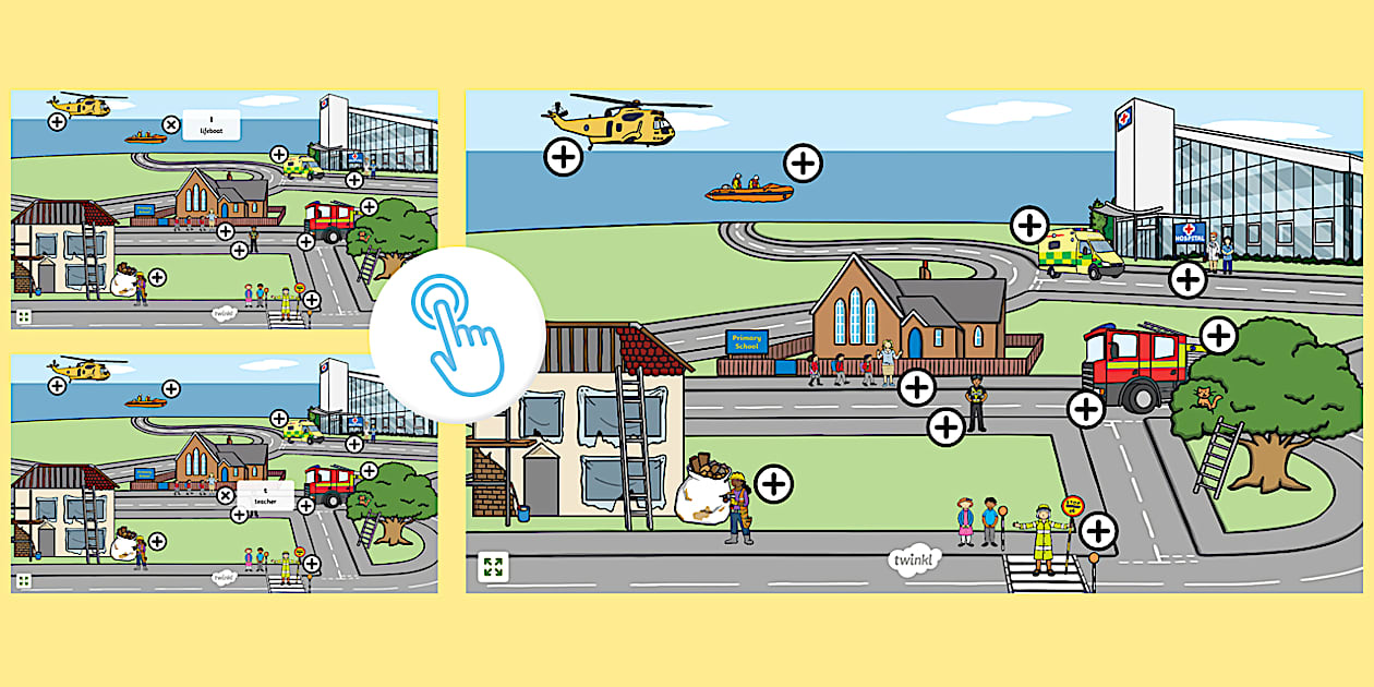 People Who Help Us Phonics Phase 2 Hotspots | Twinkl Go