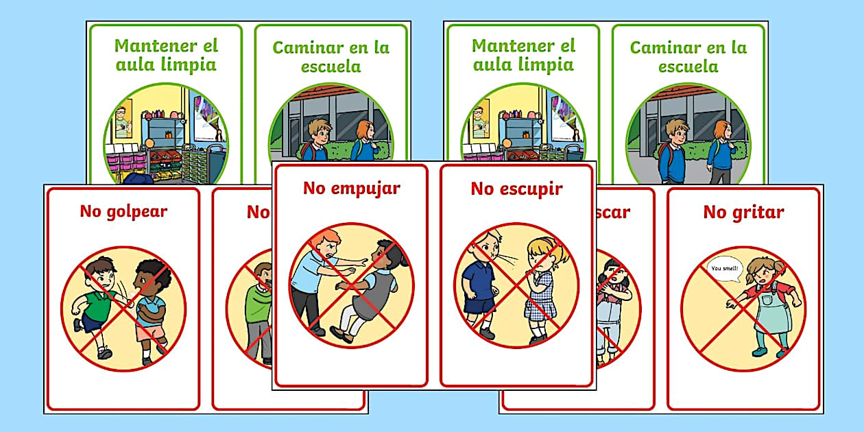 Dibujos de normas de convivencia |Recursos educativos Twinkl