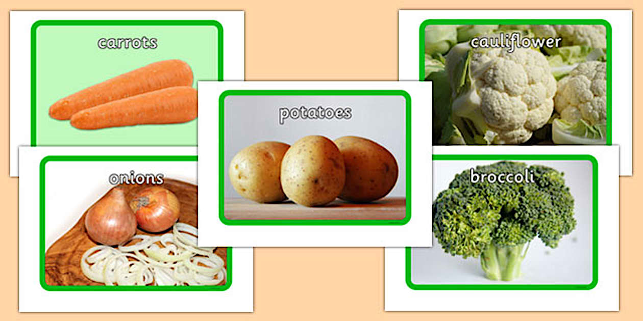 Vegetable Flashcards - ESL Vegetables Vocabulary - Twinkl
