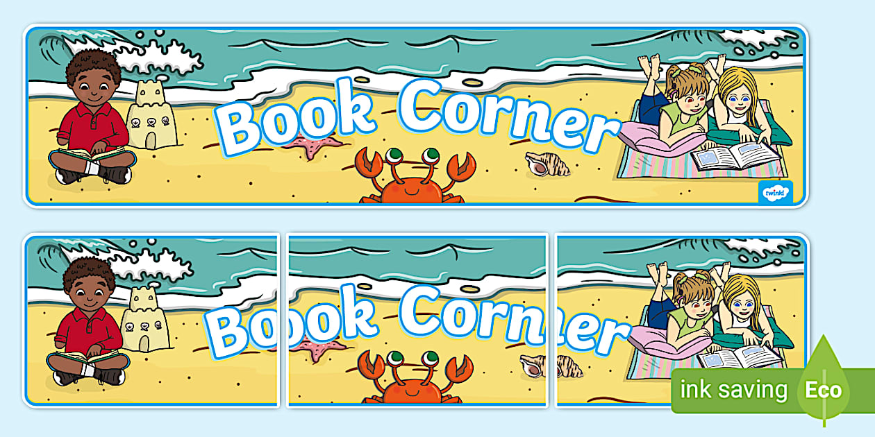 Seaside-Themed Book Corner Display Banner - Twinkl