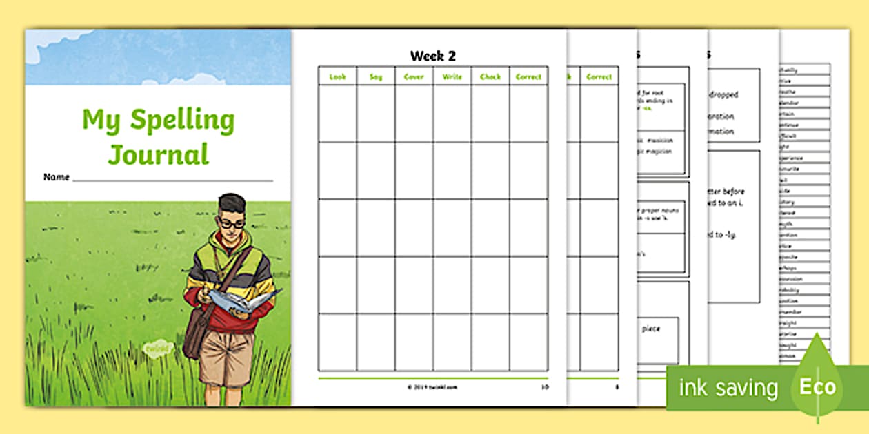 Y3/Y4 Spelling Journal Template (teacher made) - Twinkl