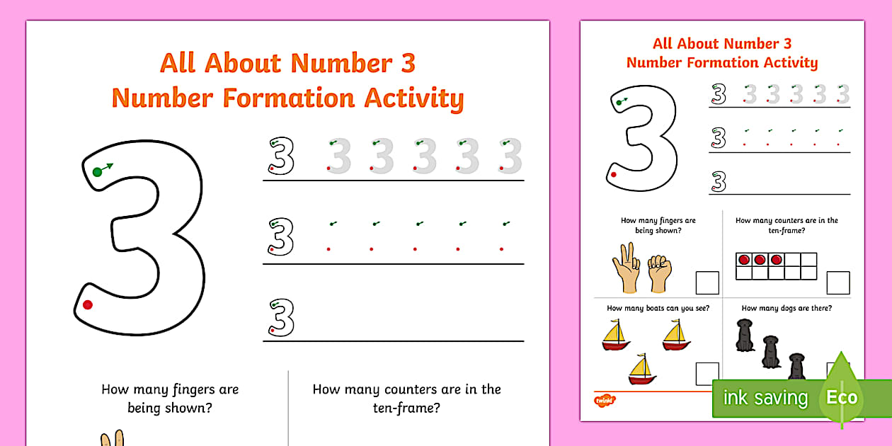 All About Number 3 | Tracing Number 3 Formation Activity