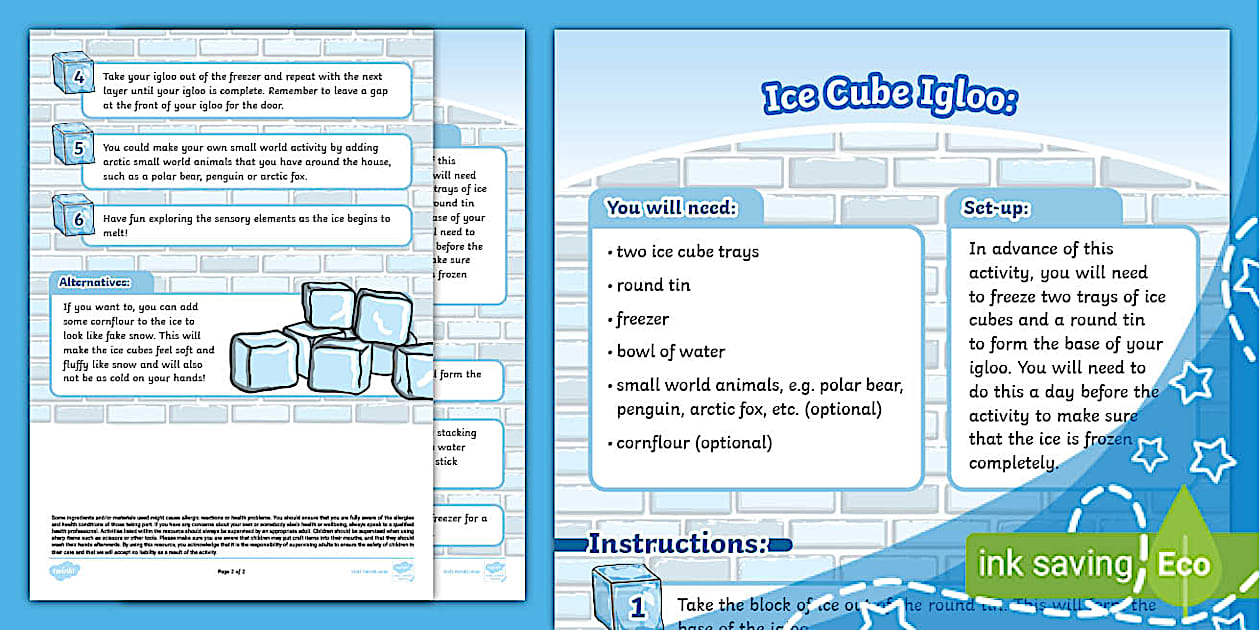 Ice Cube Igloo Activity (teacher made) - Twinkl