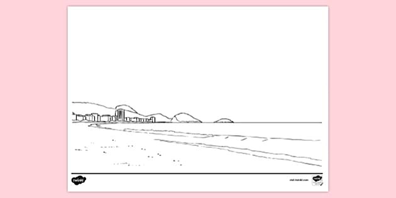 Copacabana Beach Colouring Sheet | Colouring Sheets - Twinkl