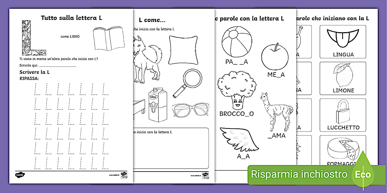 Schede Didattiche sulla Lettera L - Twinkl