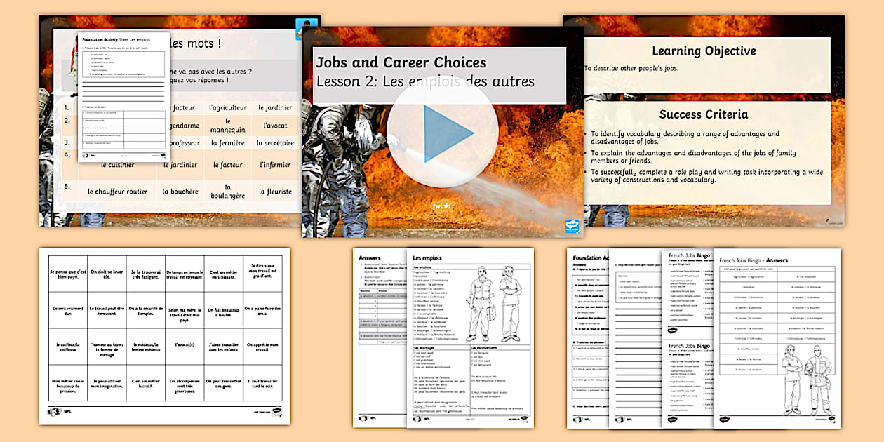 Jobs and Career Choices Lesson 2: Advantages and Disadvantages Lesson Pack