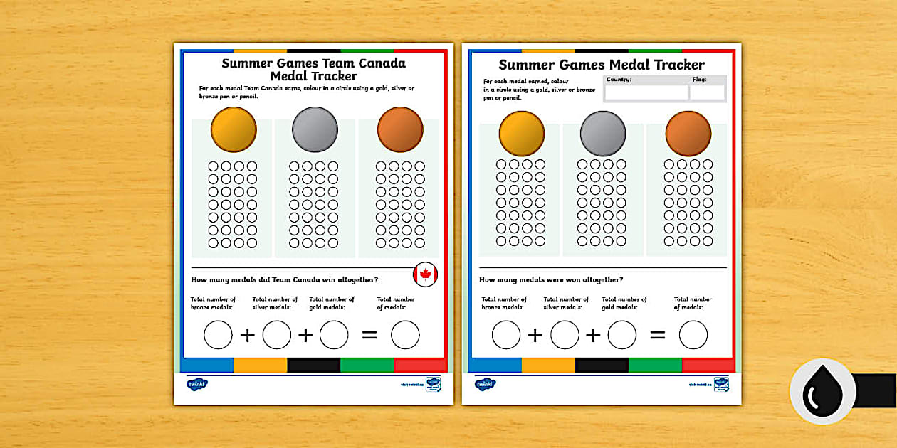 Canada Summer Games Medal Tracker 4-7 (teacher made)