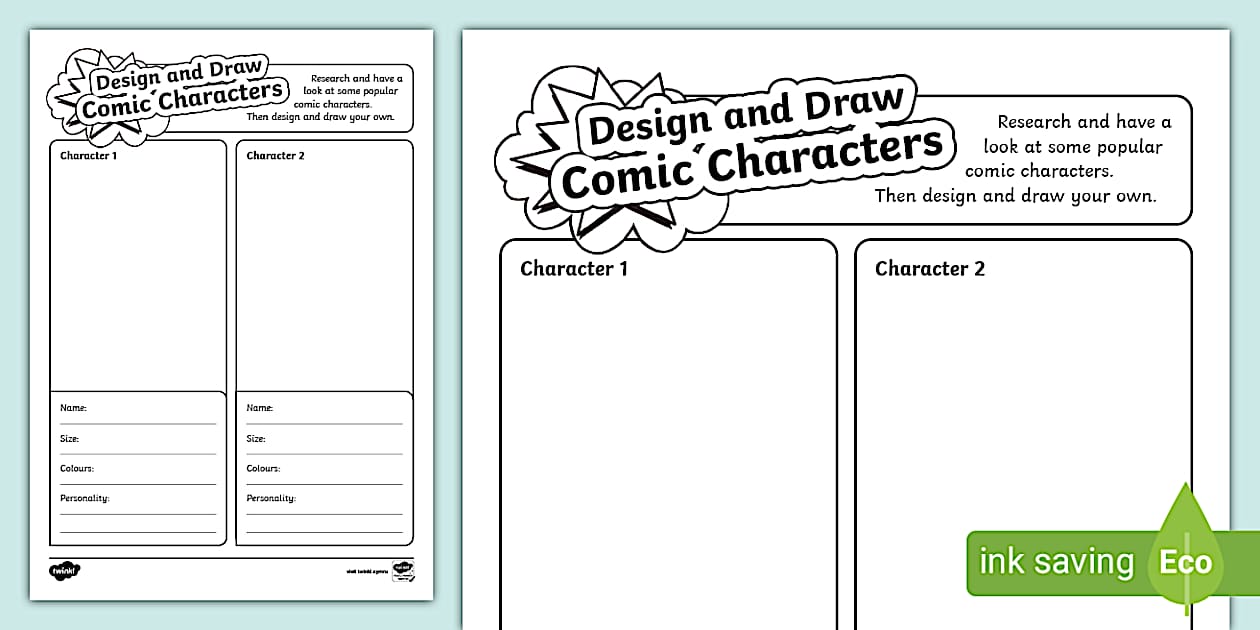 Design and Draw Comic Characters (teacher made) - Twinkl