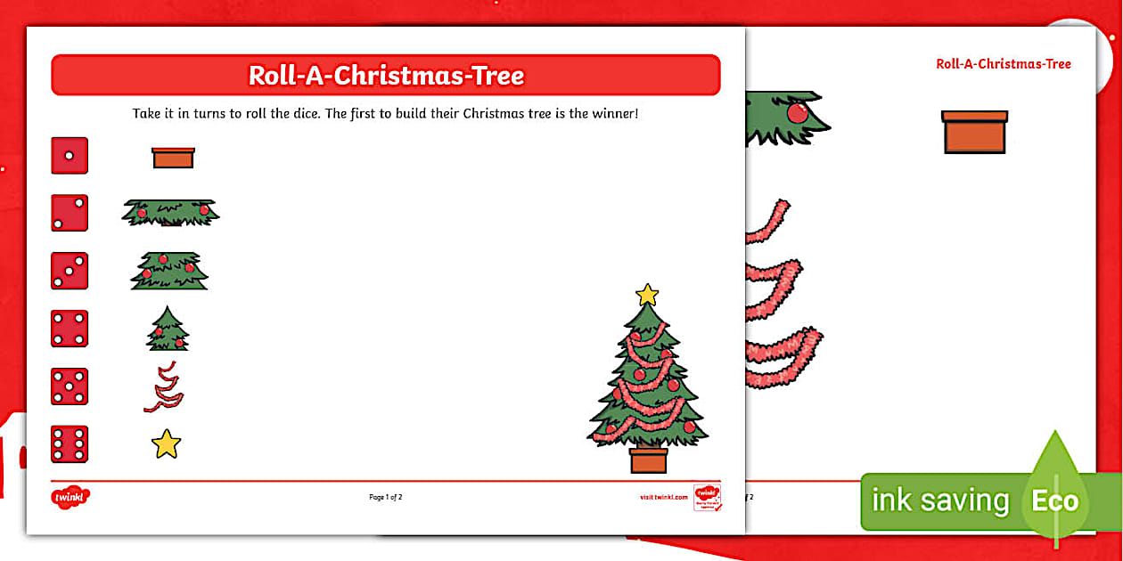 Roll-A-Christmas-Tree Game (Hecho por educadores) - Twinkl