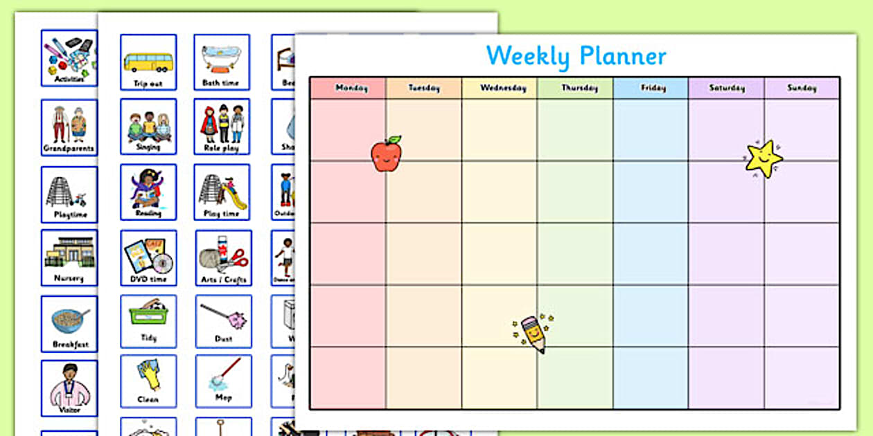 Kids Weekly Activity Planner | Children's Timetable | Twinkl