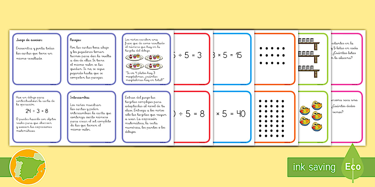 Juego de cartas: Multiplicación y división por 5 - Twinkl