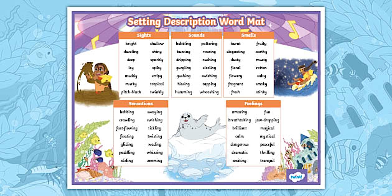 Lower KS2 Setting Description Word Mat (teacher made)