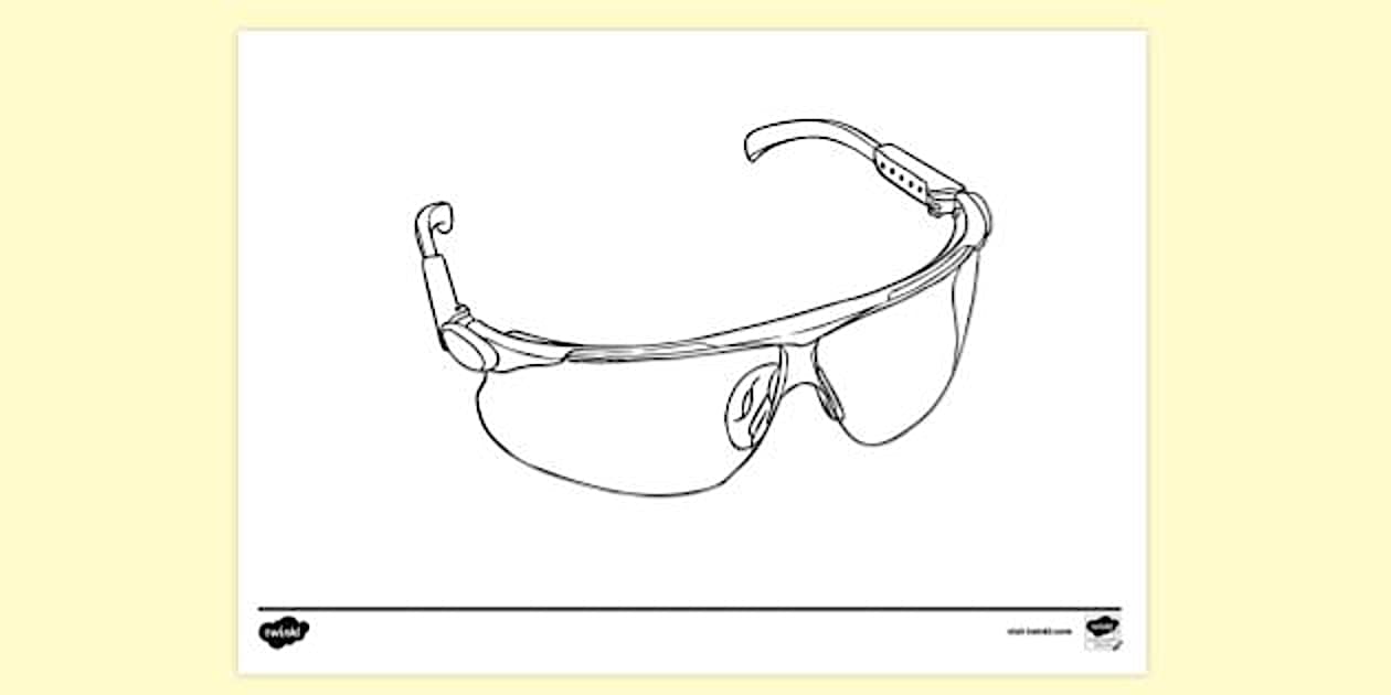 Safety Goggles Colouring | Colouring Sheets - Twinkl