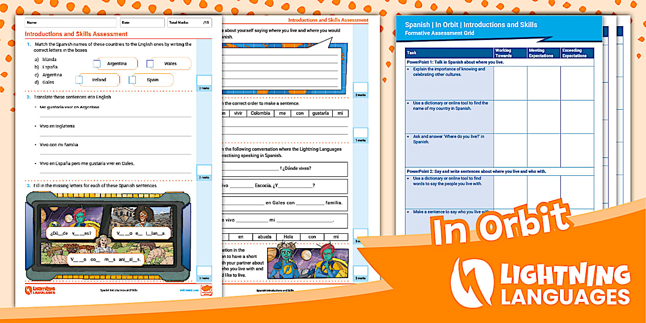 👉 Spanish Introductions Skills Assessment Test Pack - Twinkl
