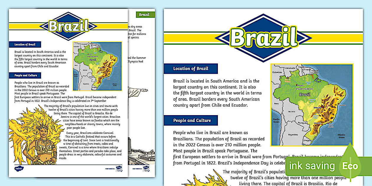 Brazil (Reading Comprehension) (teacher made) - Twinkl