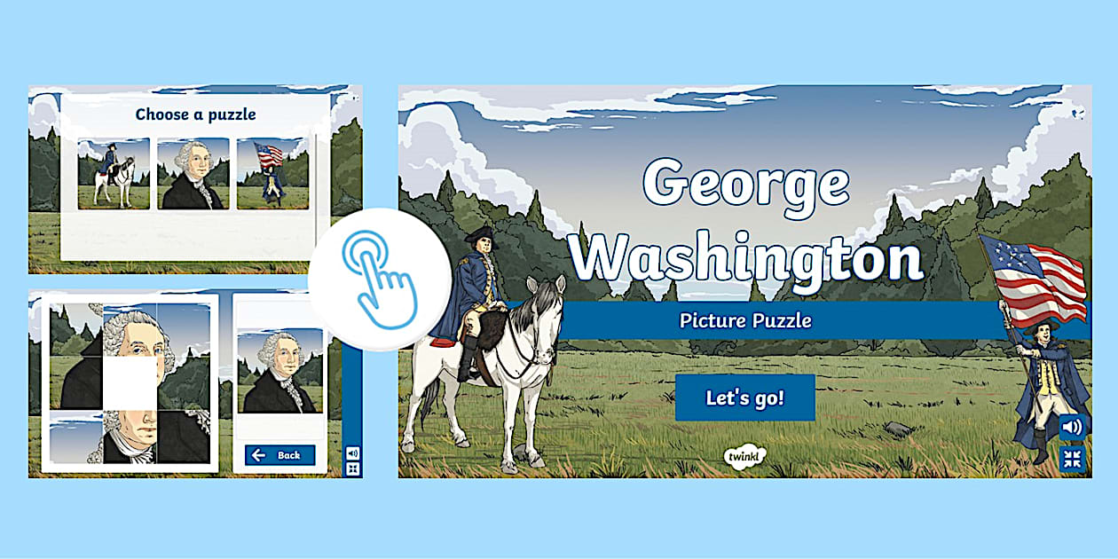 George Washington Picture Slider Puzzle | KS1 Twinkl Puzzles