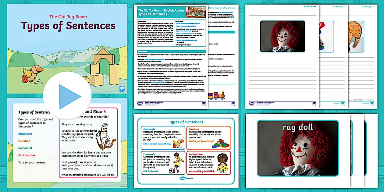 The Old Toy Room: Types of Sentences PowerPoint and Activity Pack