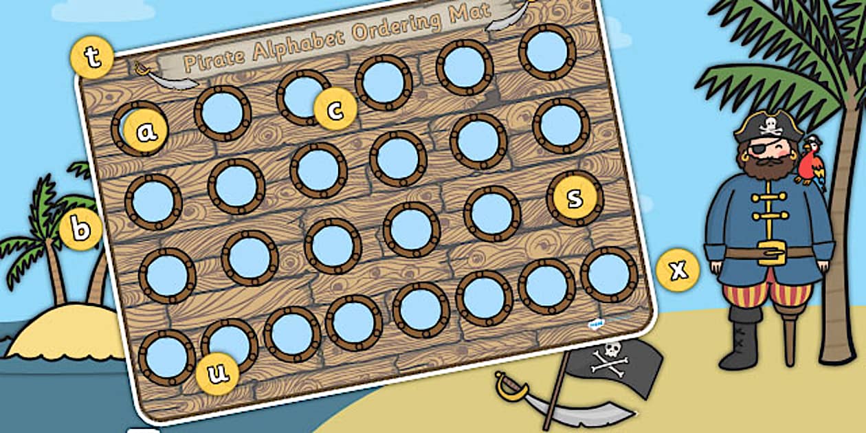 Pirate Themed Porthole Alphabet Activity Mat (teacher made)