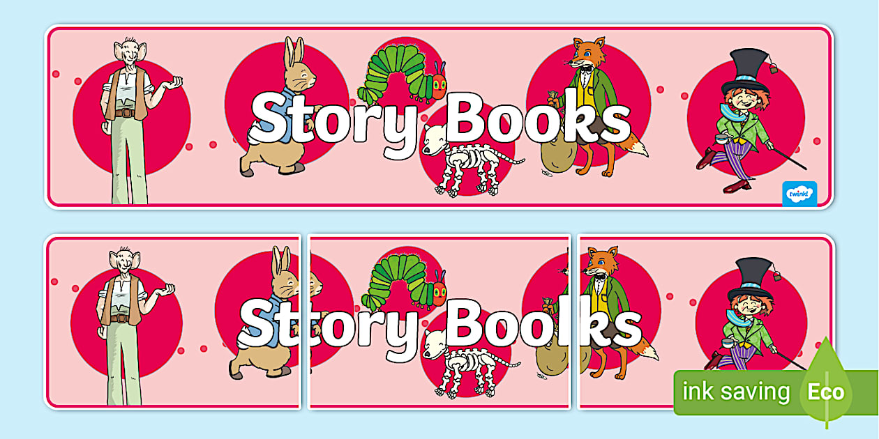 Cursive Story Books Display Banner (teacher made) - Twinkl