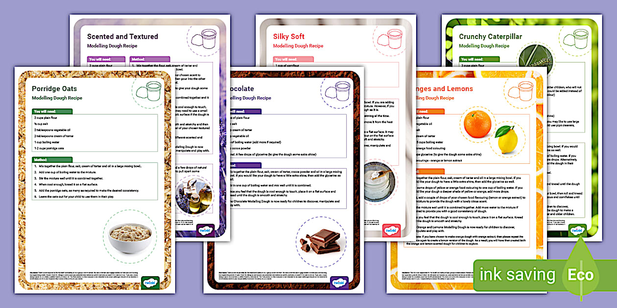 Sensory Modelling Dough Recipe Pack (teacher made) - Twinkl