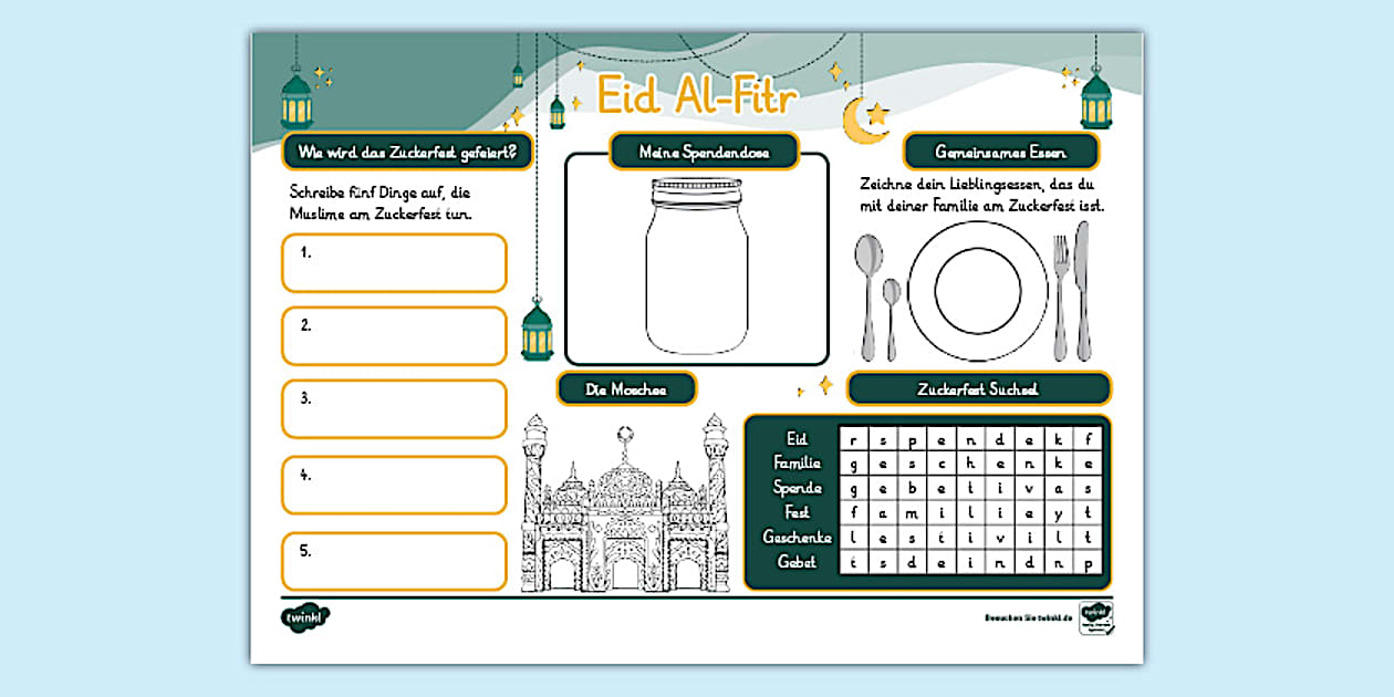 Das Zuckerfest - Aktivitätsmatte (teacher made) - Twinkl