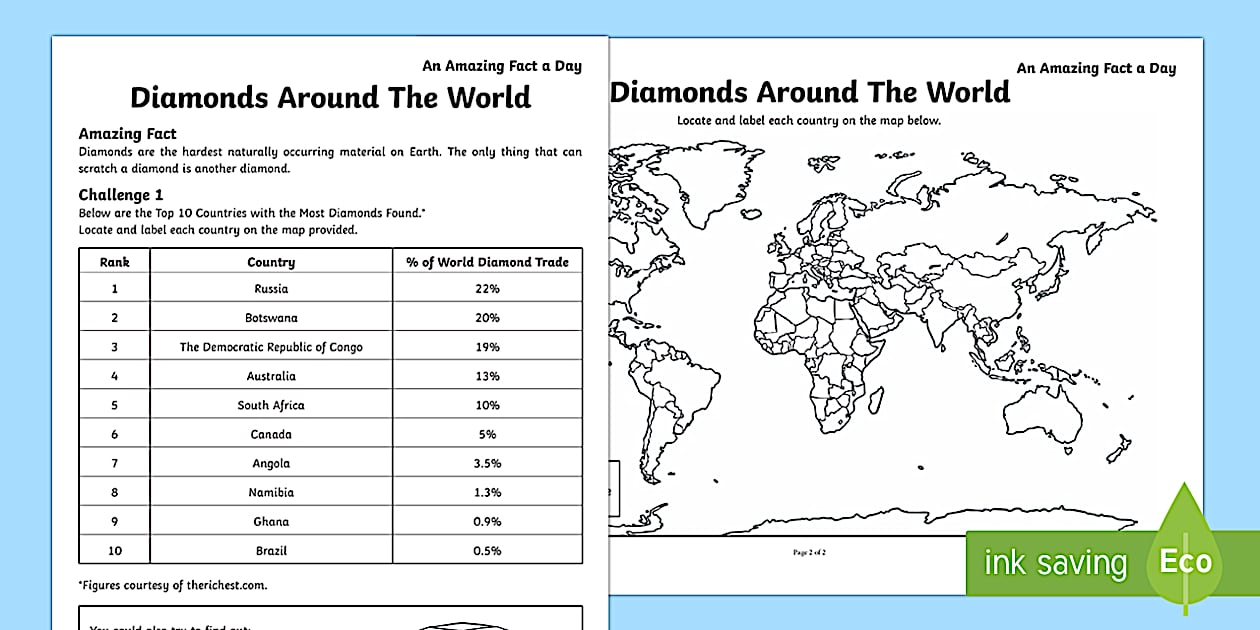 Diamonds Around The World Worksheet / Worksheet, worksheet