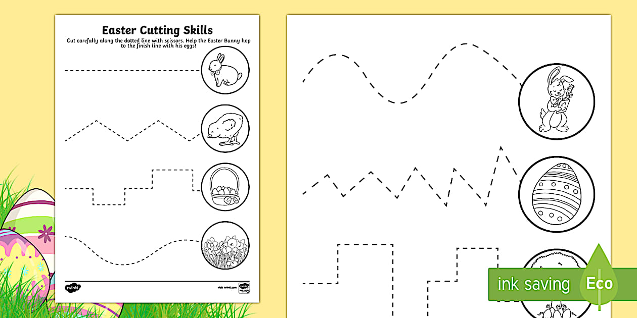 Easter Cutting Skills Worksheet / Worksheet (teacher made)