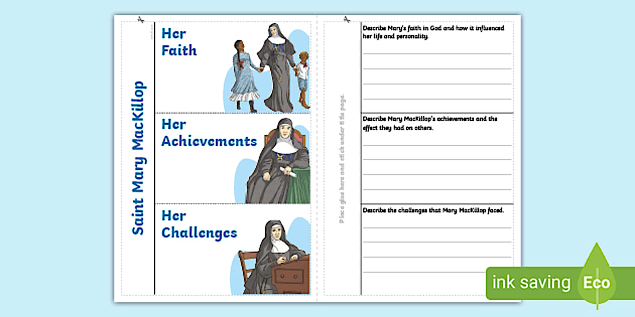 Saint Mary MacKillop Flapbook (teacher made) - Twinkl