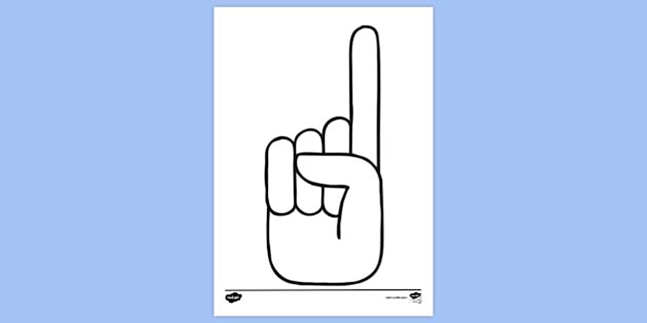 Hand Symbol Pointing Upwards Colouring Sheet (teacher made)