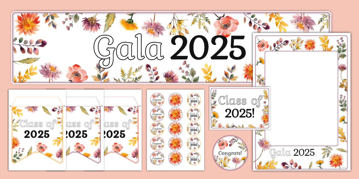 Gala Decorations - Wildflower Themed Pack (teacher made)