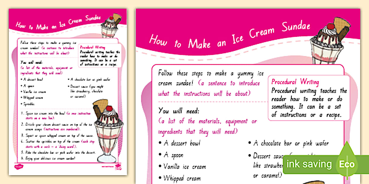 Procedural Writing: Exemplar Text (Level 1/Phase 1) - Twinkl