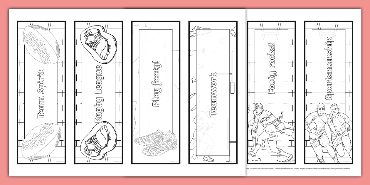 Rugby League Editable Bookmarks (teacher made) - Twinkl