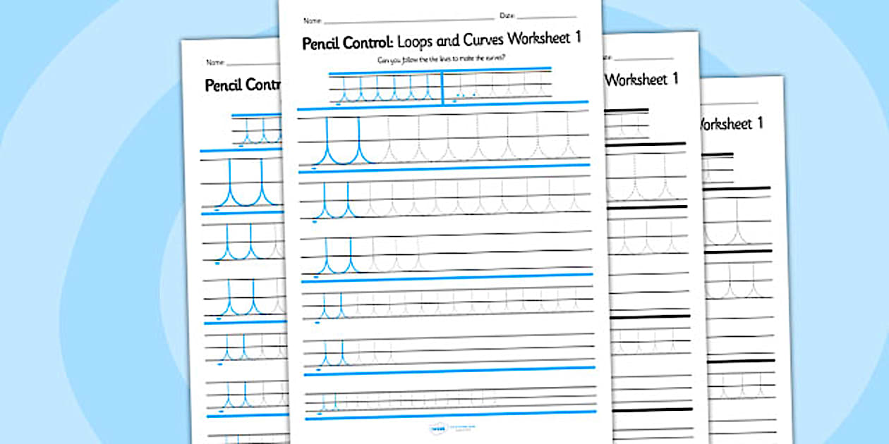Pencil Control Loops And Curves Worksheet 1 - pencil control