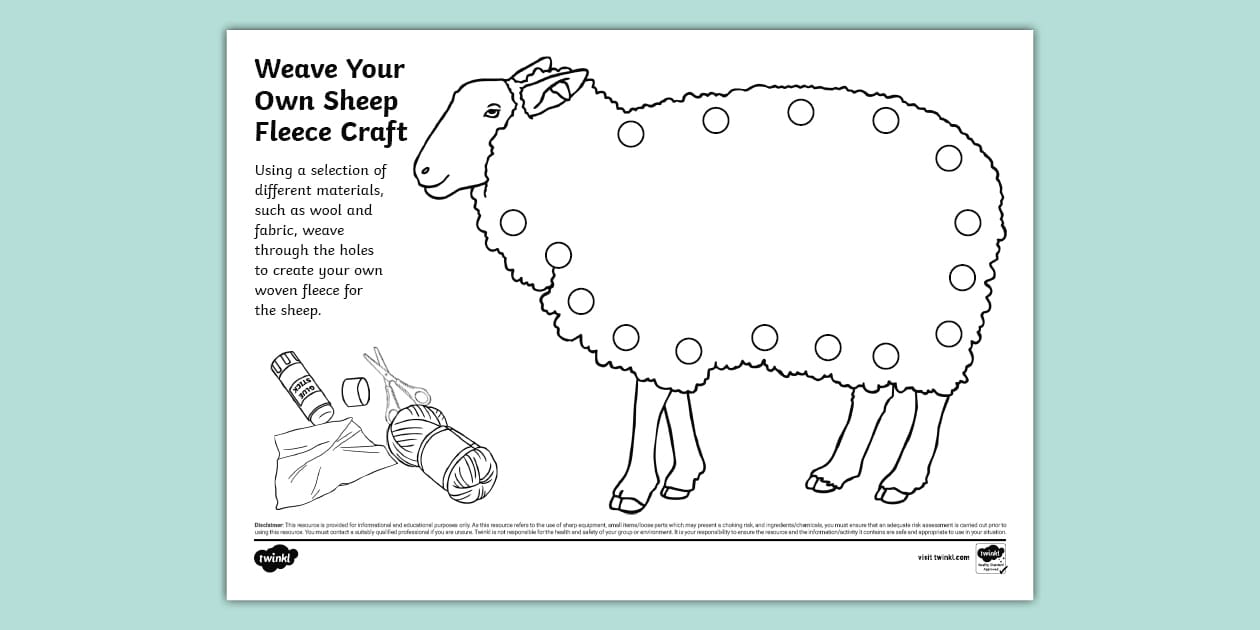 Weave Your Own Sheep Fleece Craft Activity (teacher made)