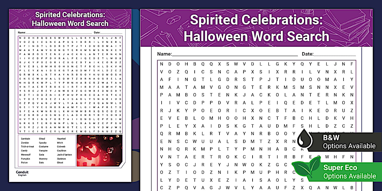 Spirited Celebrations: Halloween Word Search (Teacher-Made)