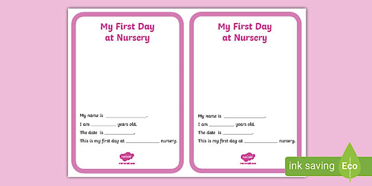 Editable My First Day at Nursery Handprint - Twinkl