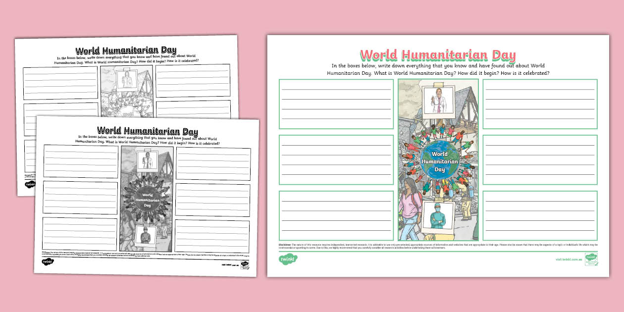 * NEW * World Humanitarian Day Mind Map (teacher made)